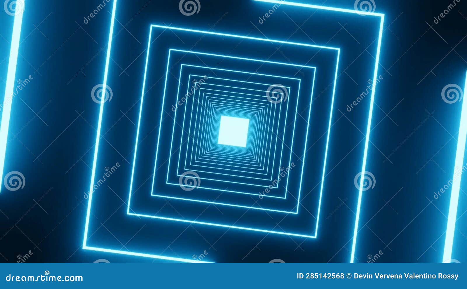 Blue Neon Square Animation Looping Stock Footage - Video of music, glow ...