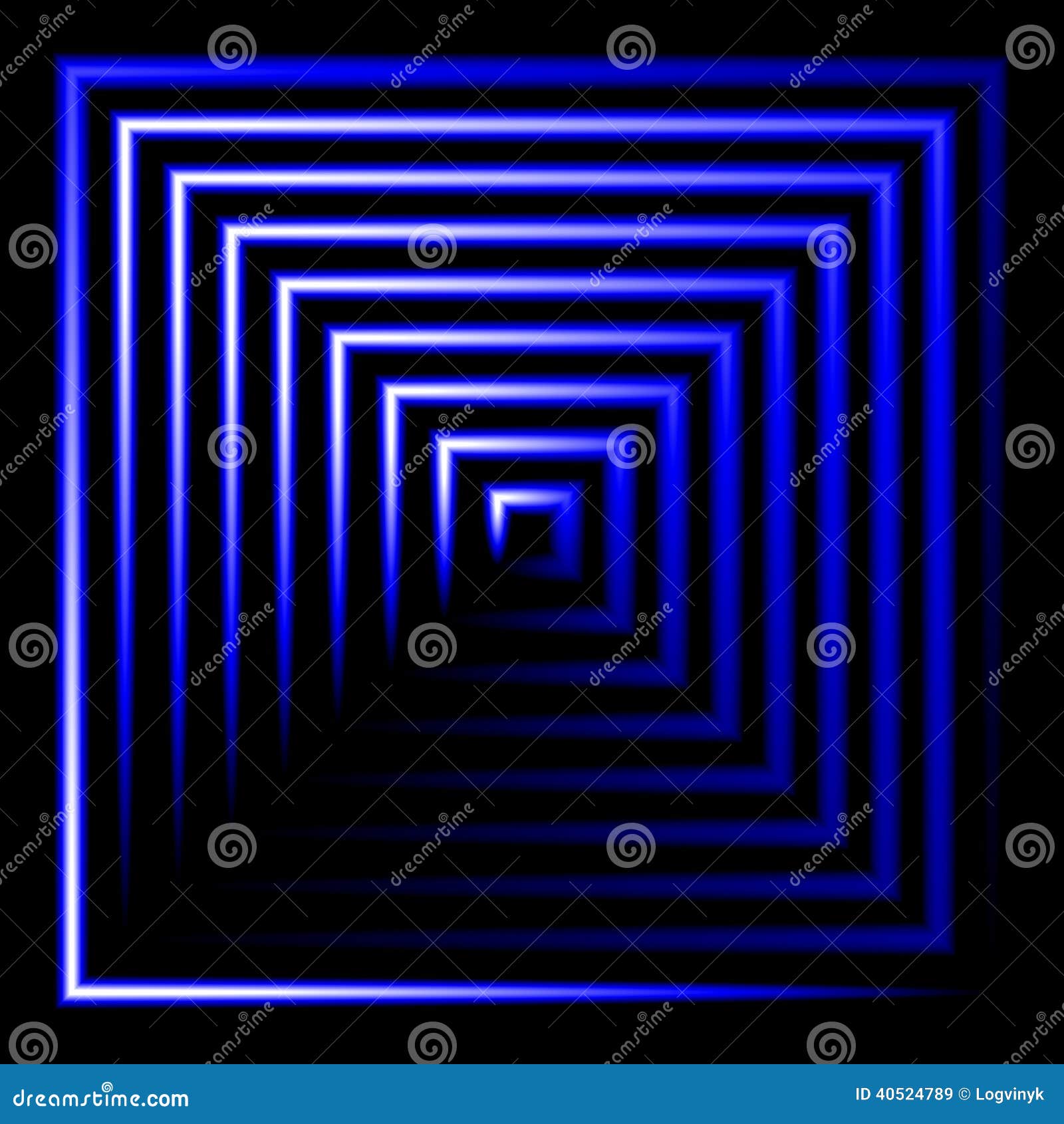 Blue Neon Square Background Stock Illustration - Illustration of ...