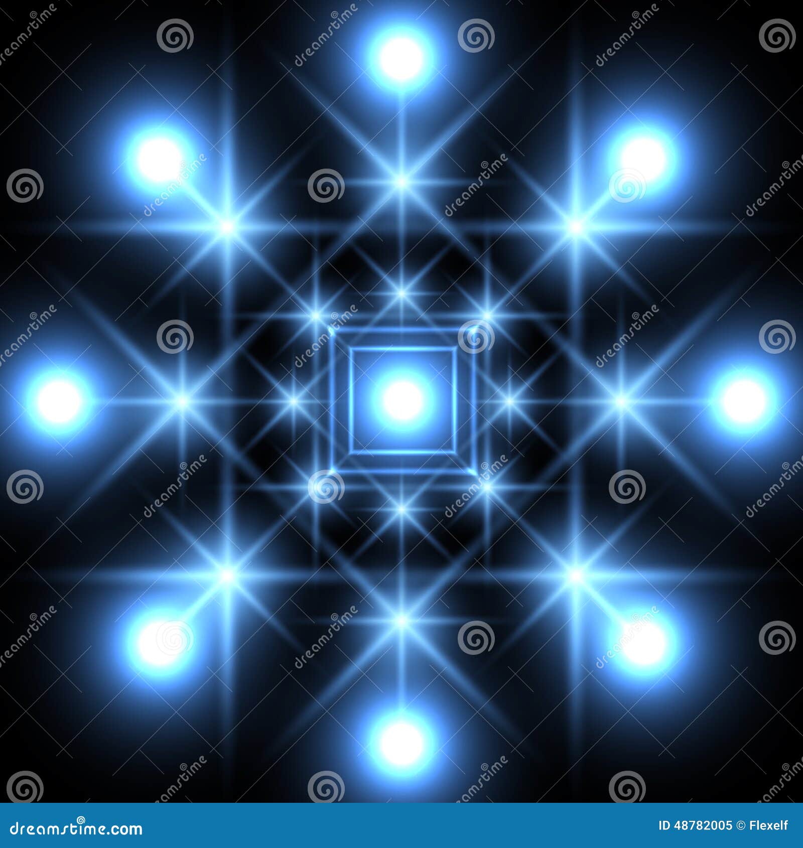 Blue neon square stock vector. Illustration of blue, celebrate - 48782005