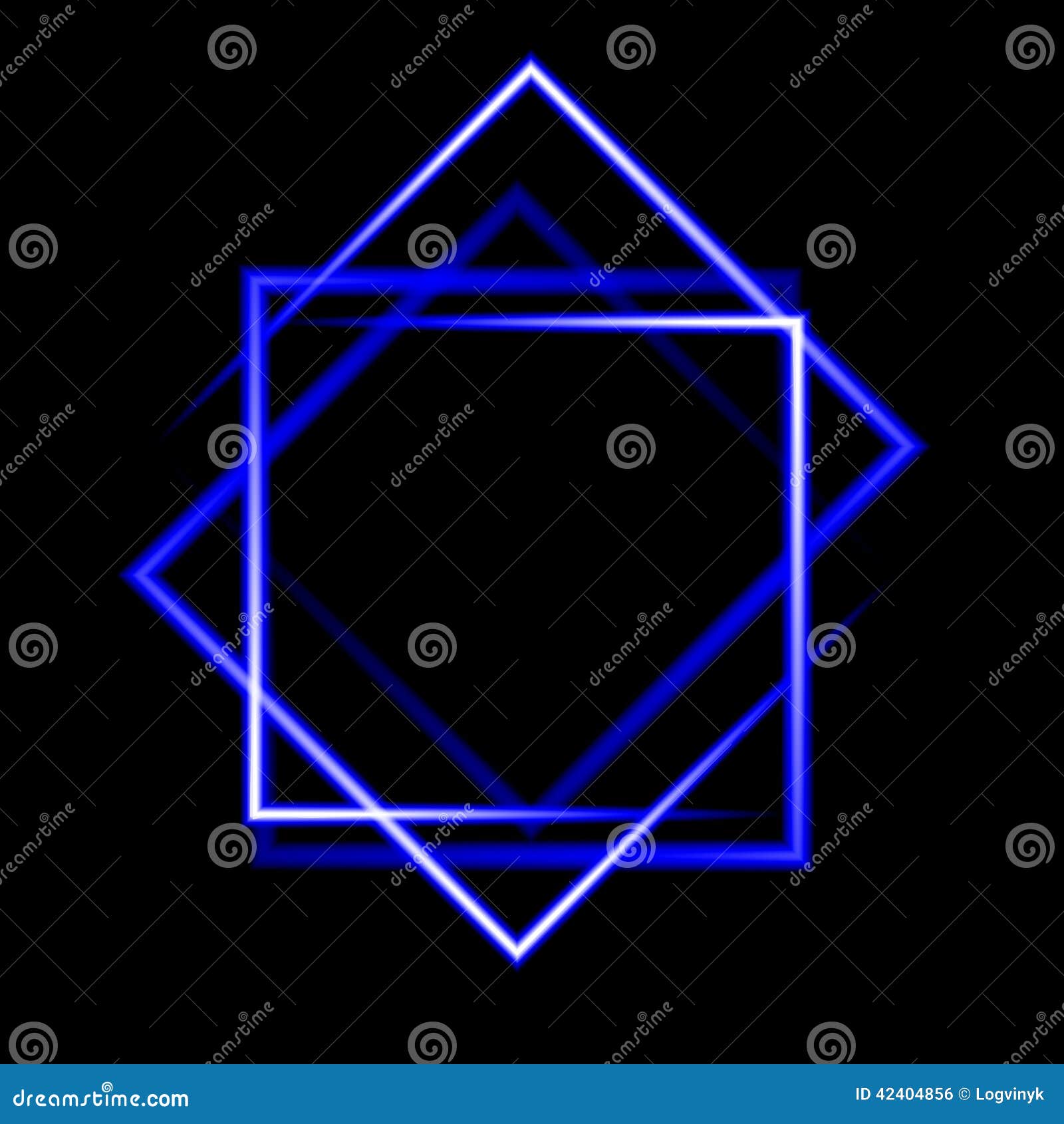 Blue Neon Square Vector Background Stock Vector - Illustration of night ...