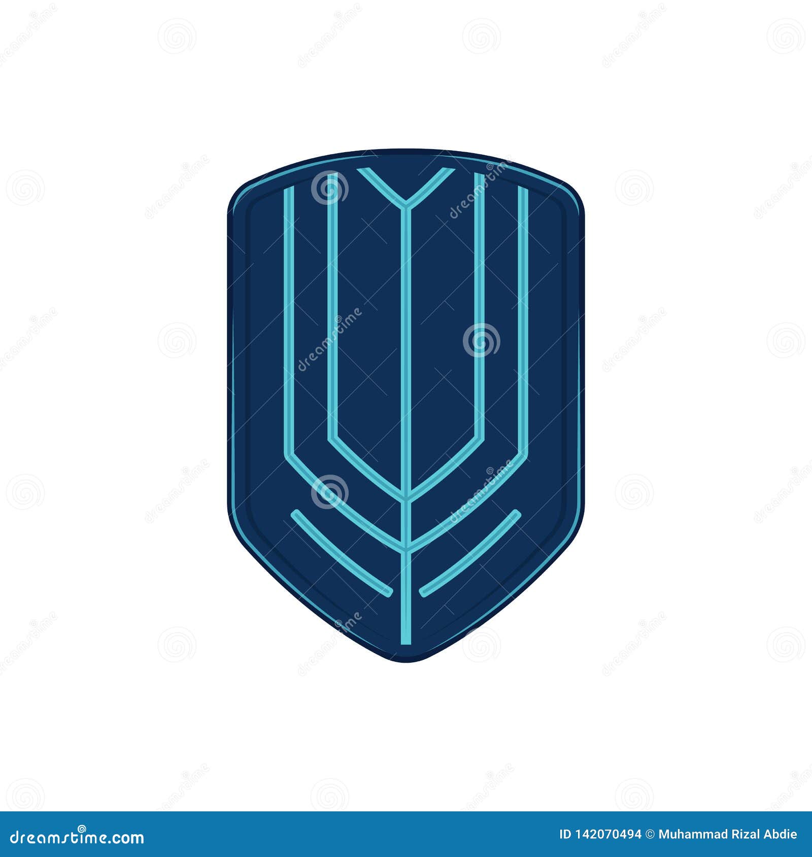 Blue Neon Techno Futuristic Shield Logo Badge Illustration Stock Vector ...