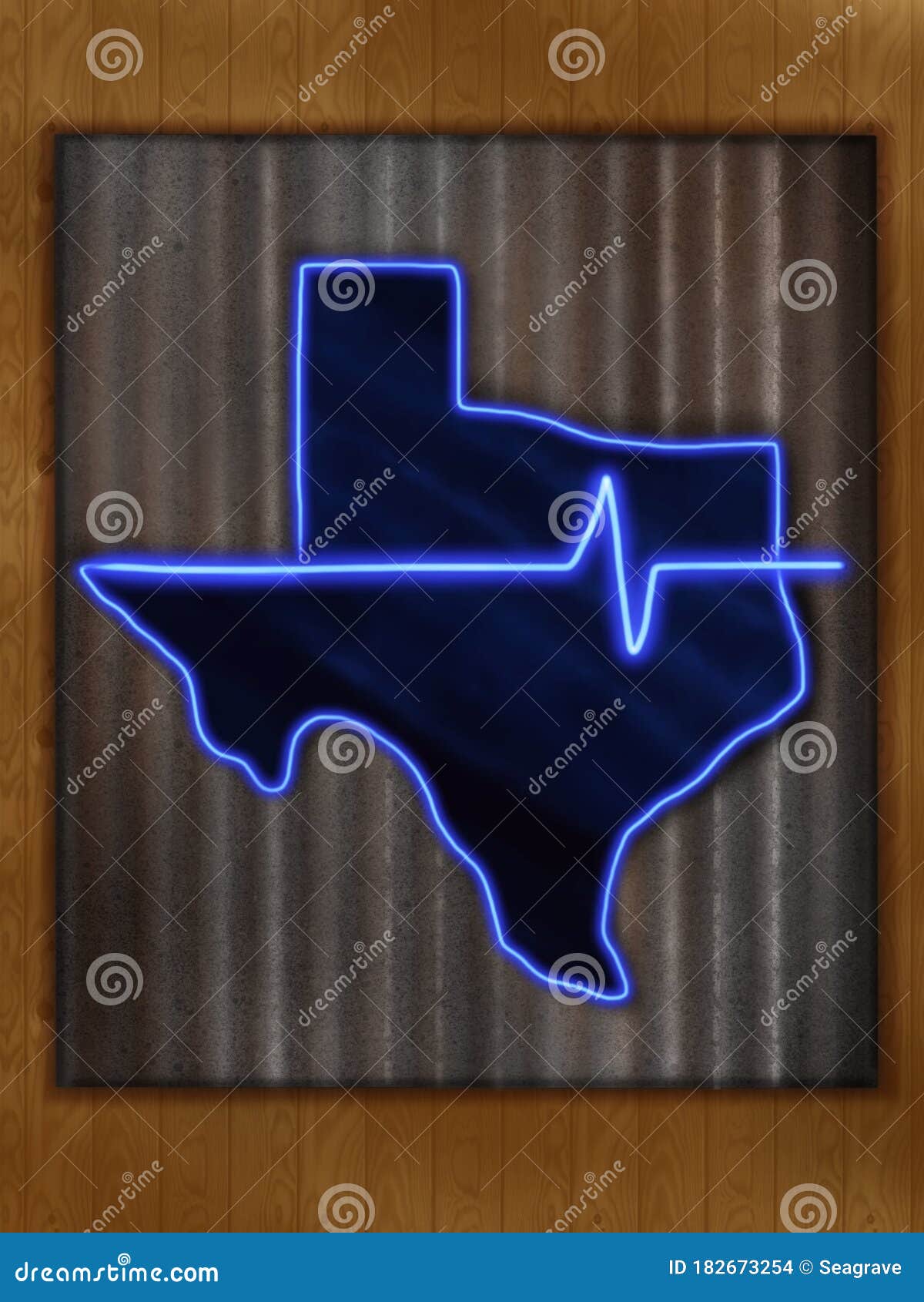 Blue Neon Texas Map Stock Photography | CartoonDealer.com #182673254