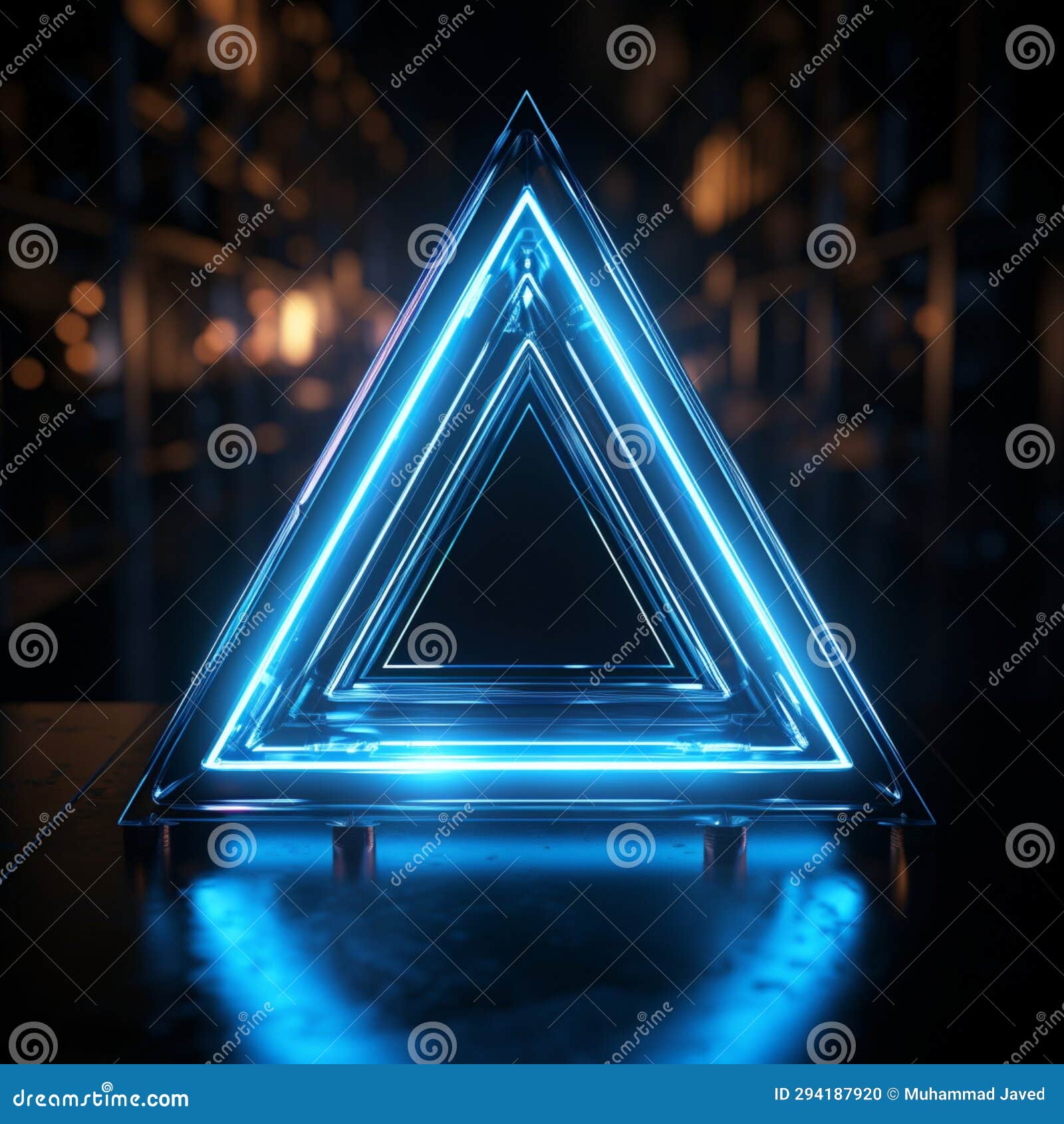 Blue Neon Triangle Elemental Simplicity with a Vibrant, Modern Edge ...