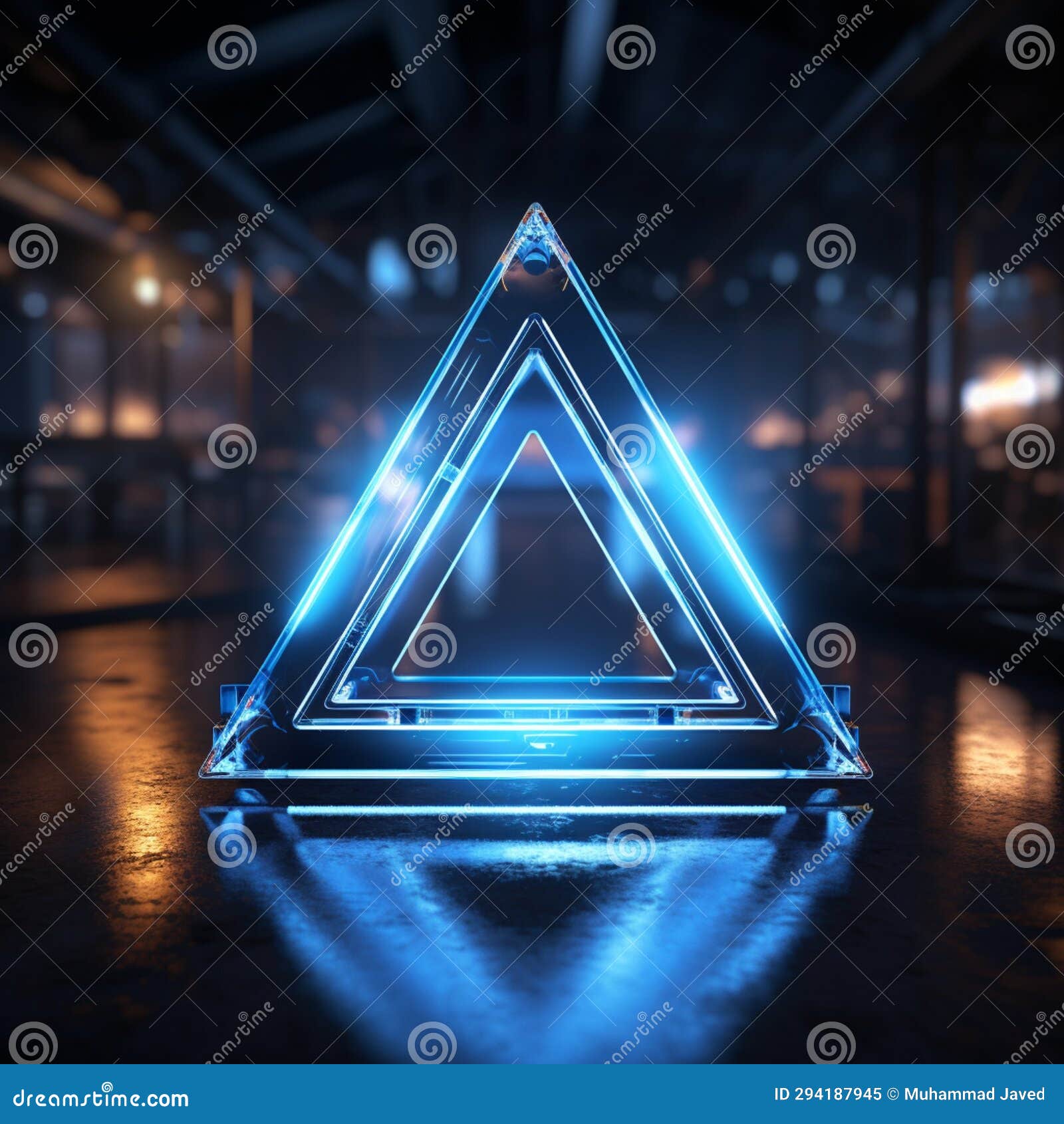 Blue Neon Triangle Elemental Simplicity with a Vibrant, Modern Edge ...