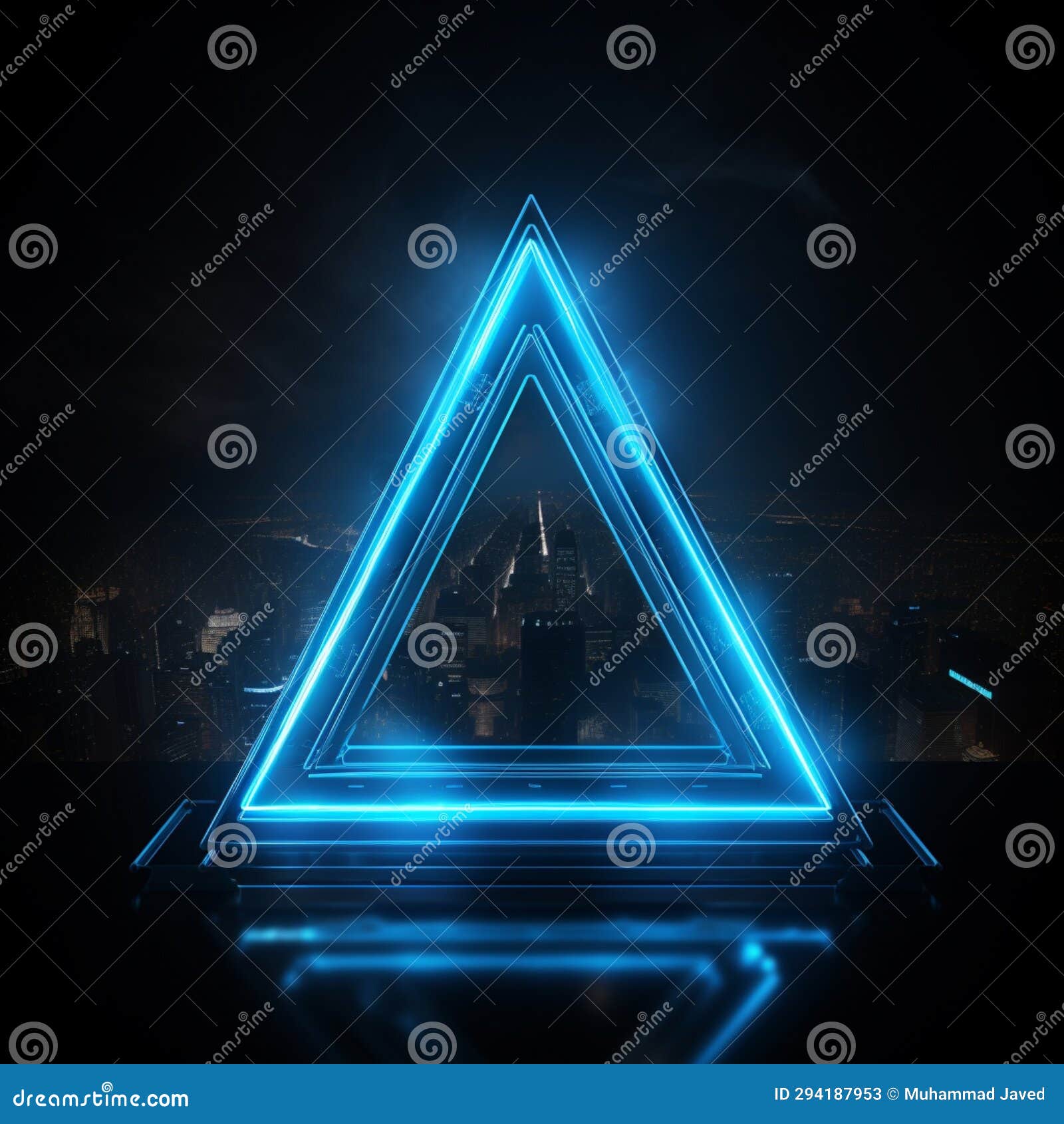 Blue Neon Triangle Elemental Simplicity with a Vibrant, Modern Edge ...