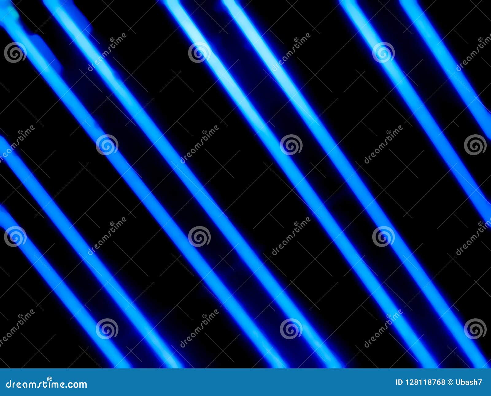 Blue neon tubes in dark stock illustration. Illustration of light ...
