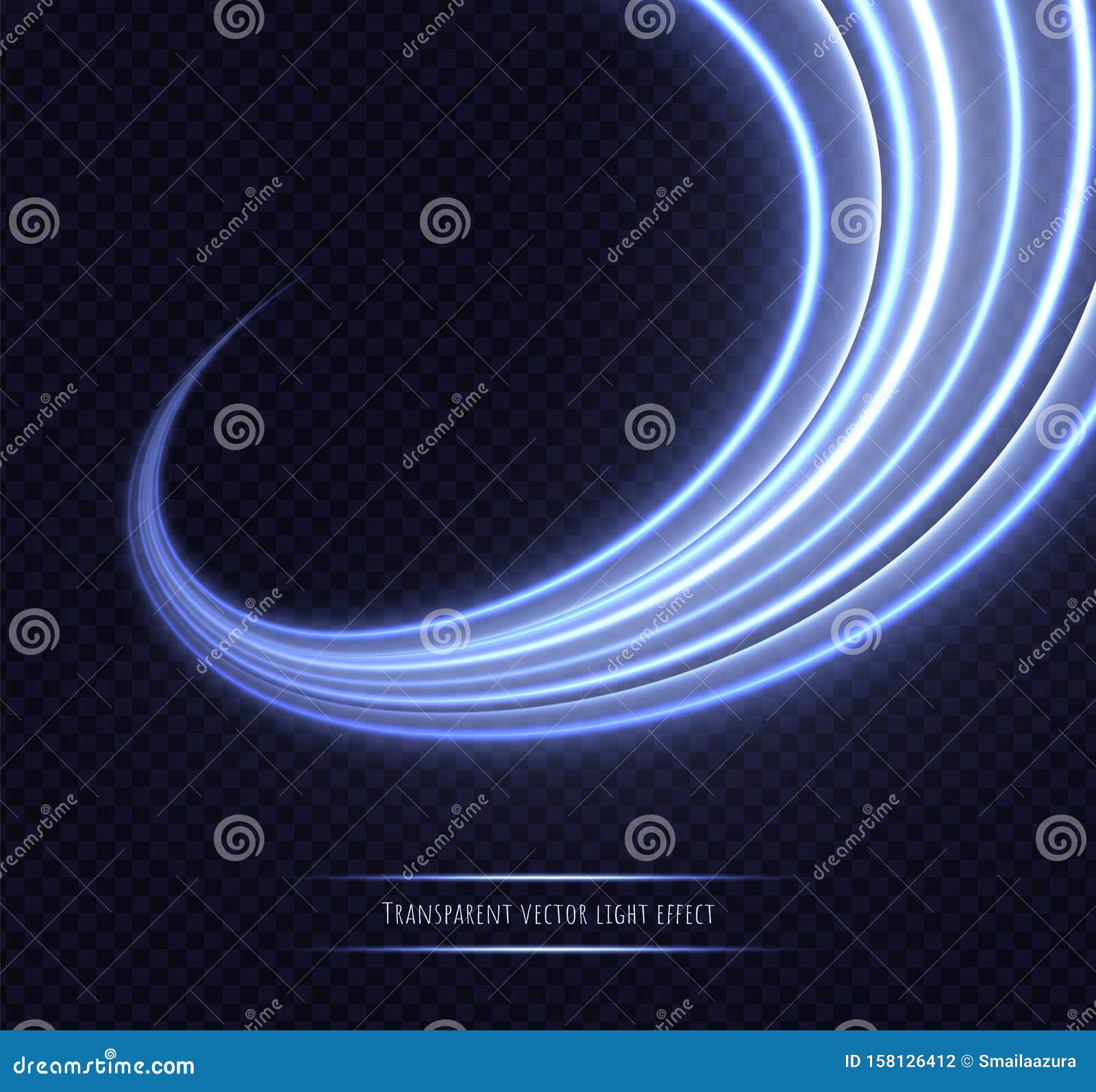 Blue Twirl Light Effect Isolated on Transparent Background. Stock ...