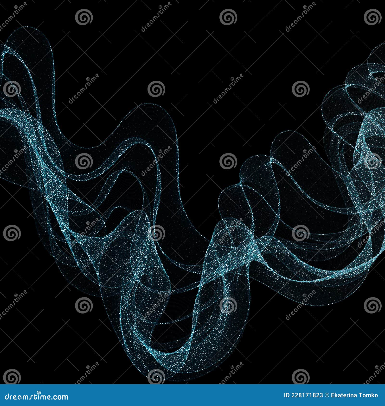 Blue Neon Wave with Glitter Particles. Festive Background. Eps 10 Stock ...