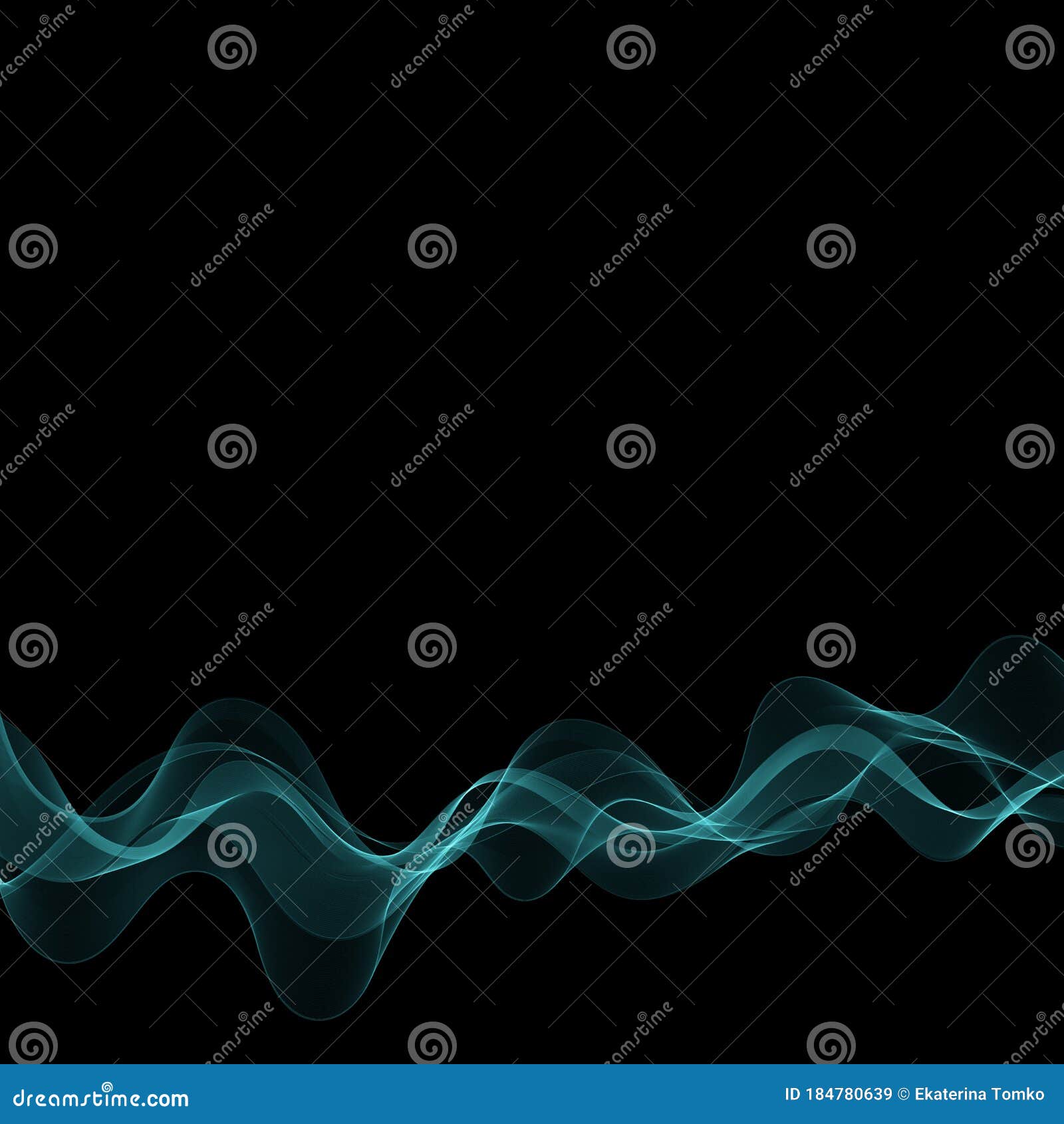 Blue Neon Wave. Vector Abstract Lines. Template for Advertising. Eps 10 ...