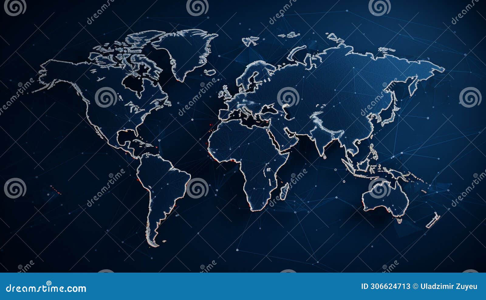 Blue neon world map stock image. Image of digital, polygon - 306624713
