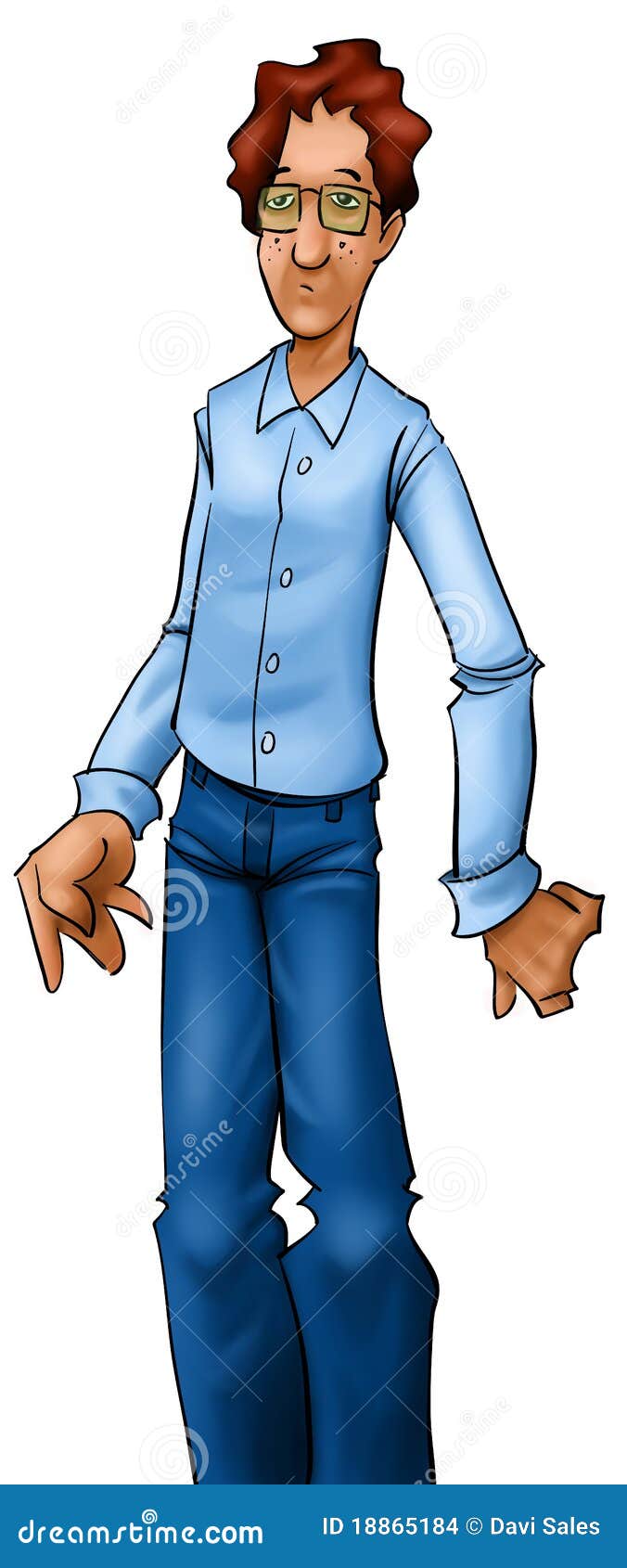 The blue nerd stock illustration. Illustration of cartoon - 18865184