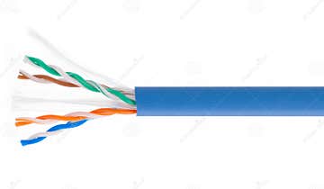 Blue Network Cable, Cross-section. Cable Construction. Ethernet Cabel ...