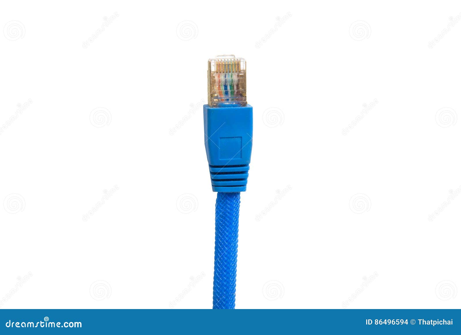 Blue Network Cable Isolated on White Background Stock Photo - Image of ...