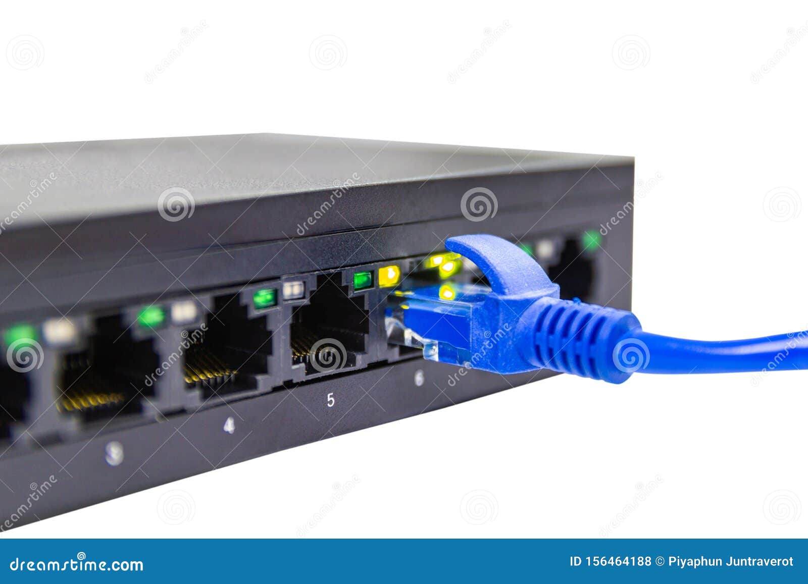 The Blue Network Cables To Connect Lan Port Stock Photo - Image of ...