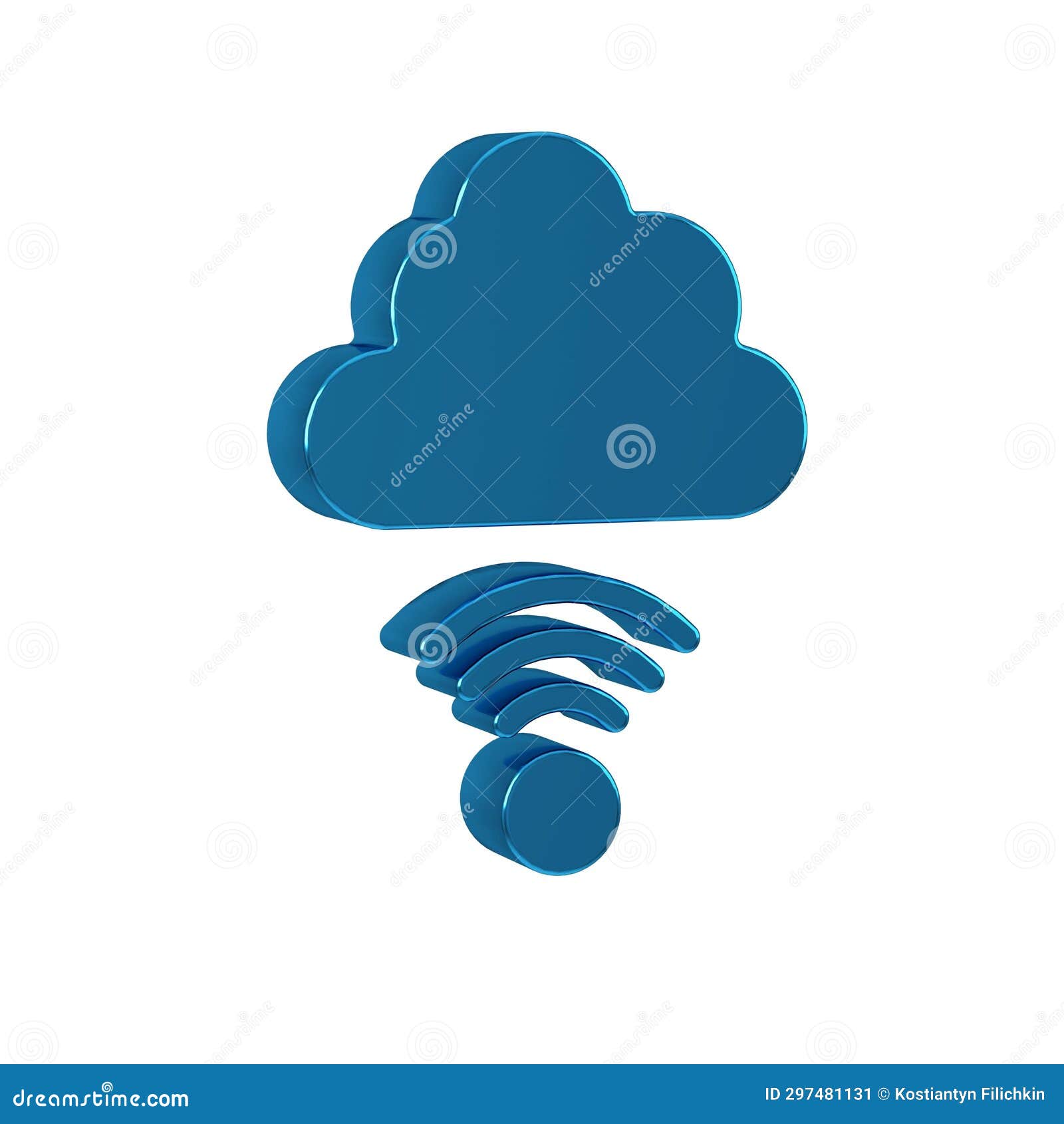 Blue Network Cloud Connection Icon Isolated on Transparent Background ...