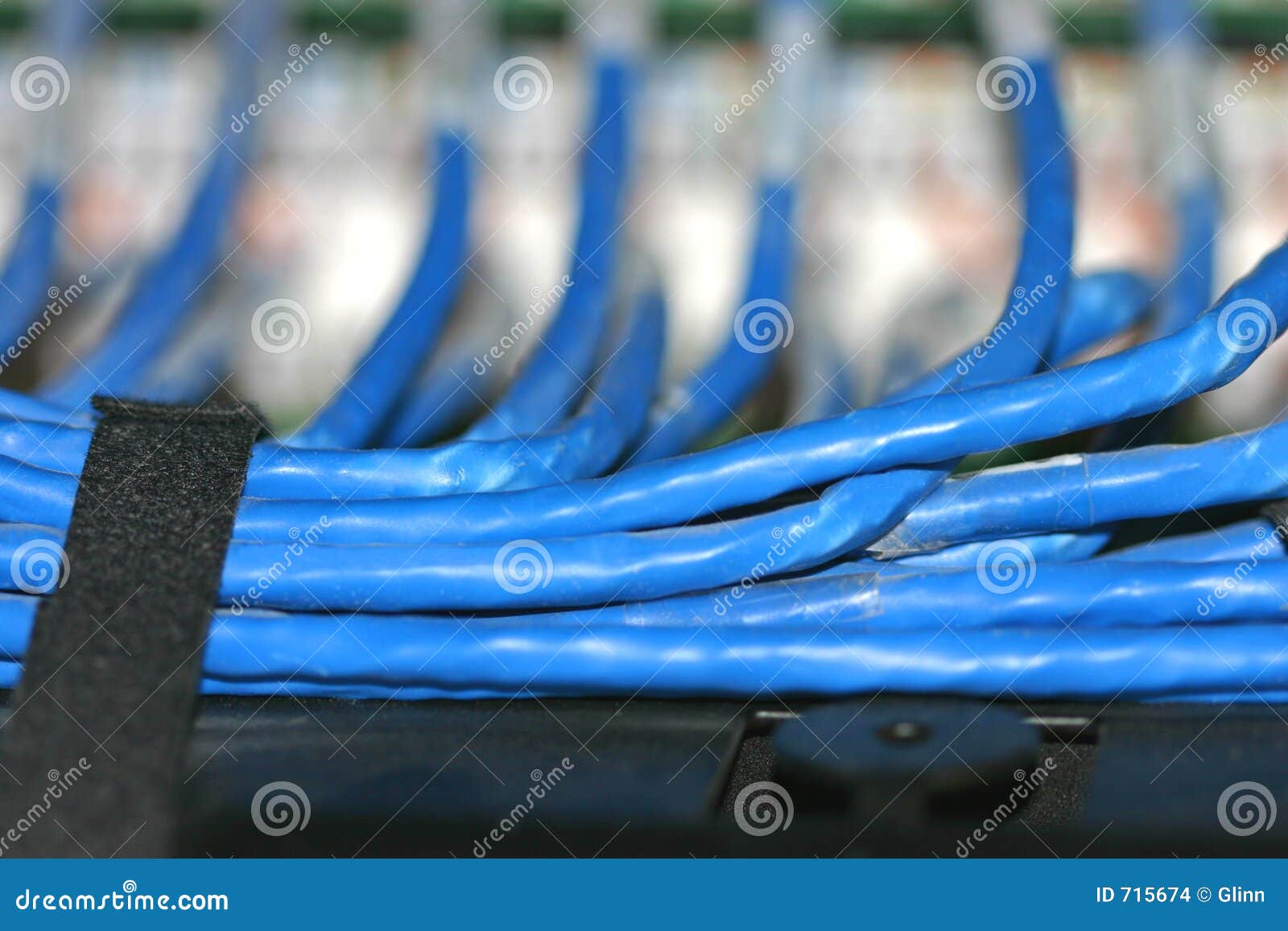 Blue Network Connecting Cabling Stock Photo - Image of black, velcro ...