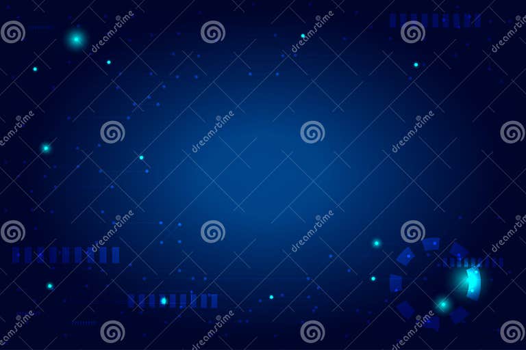 Network Integration Background with Particles Element. Abstract Blue ...