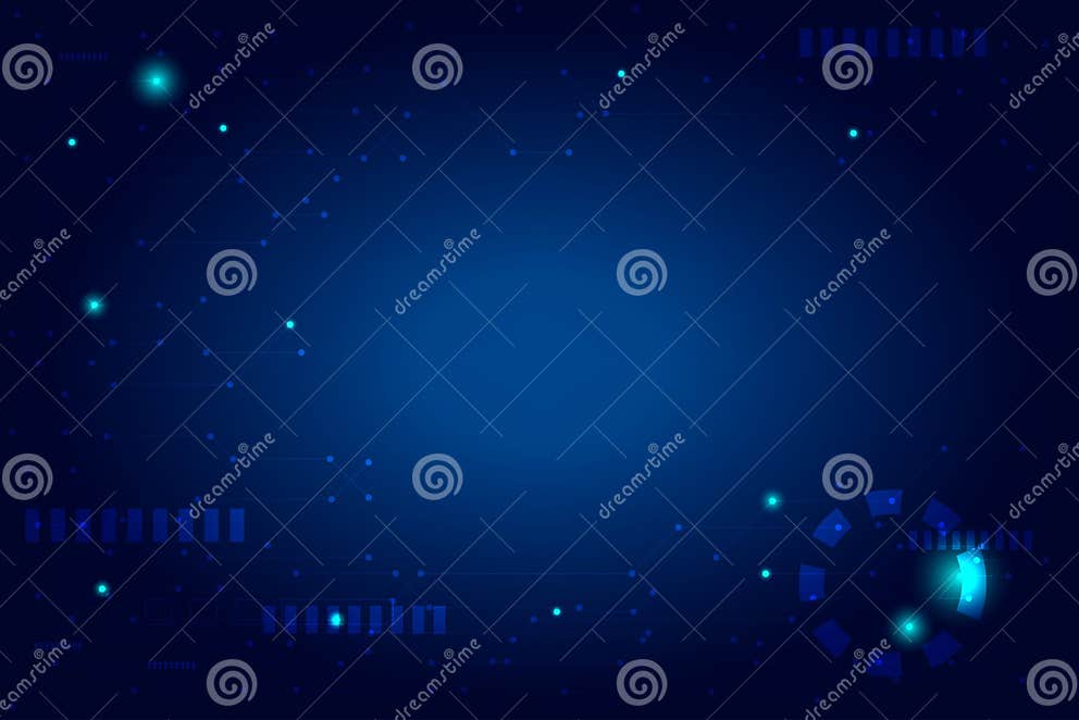 Network Integration Background with Particles Element. Abstract Blue ...