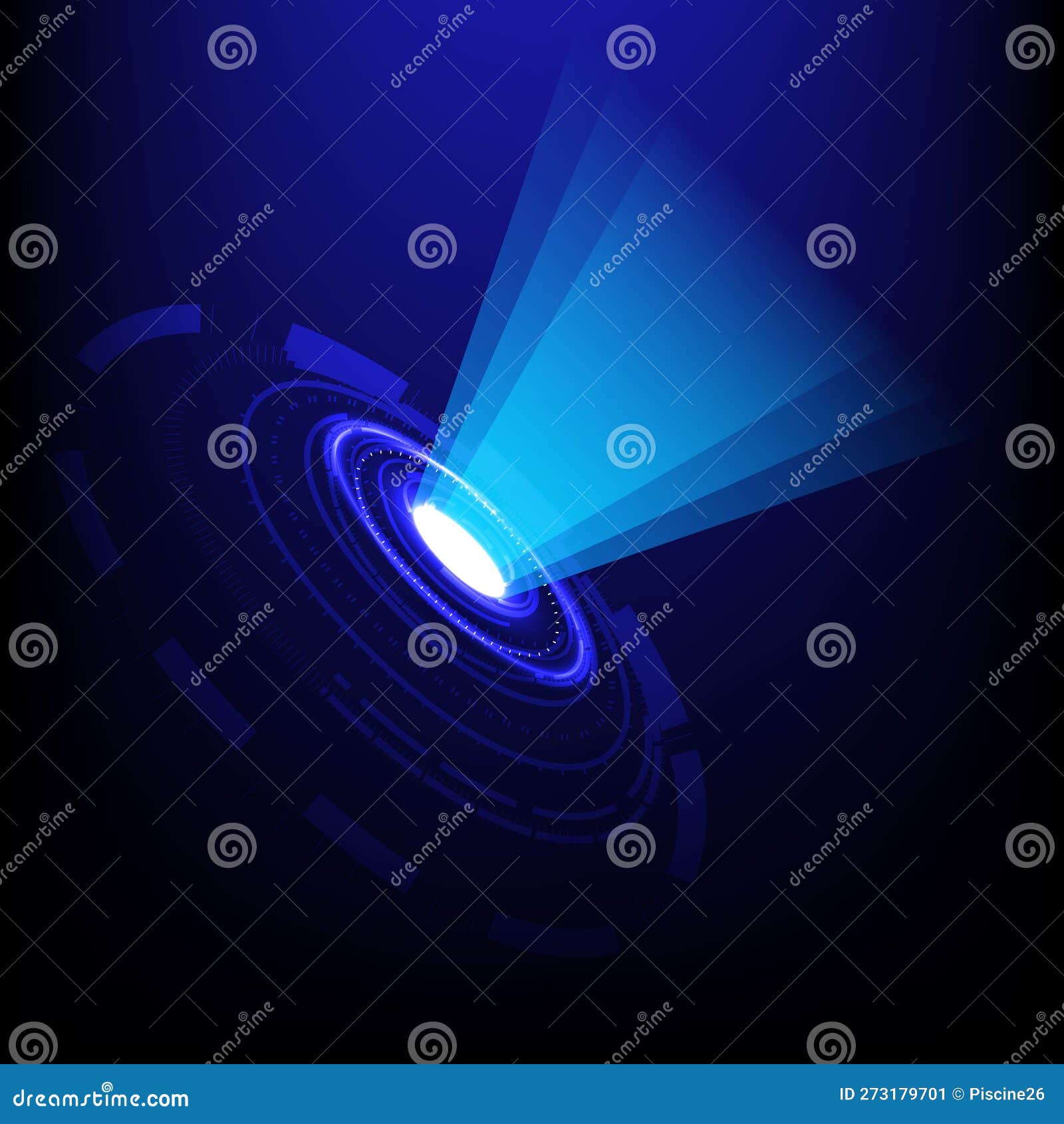 Blue Network Light of Circle Abstract Technology Background Stock ...