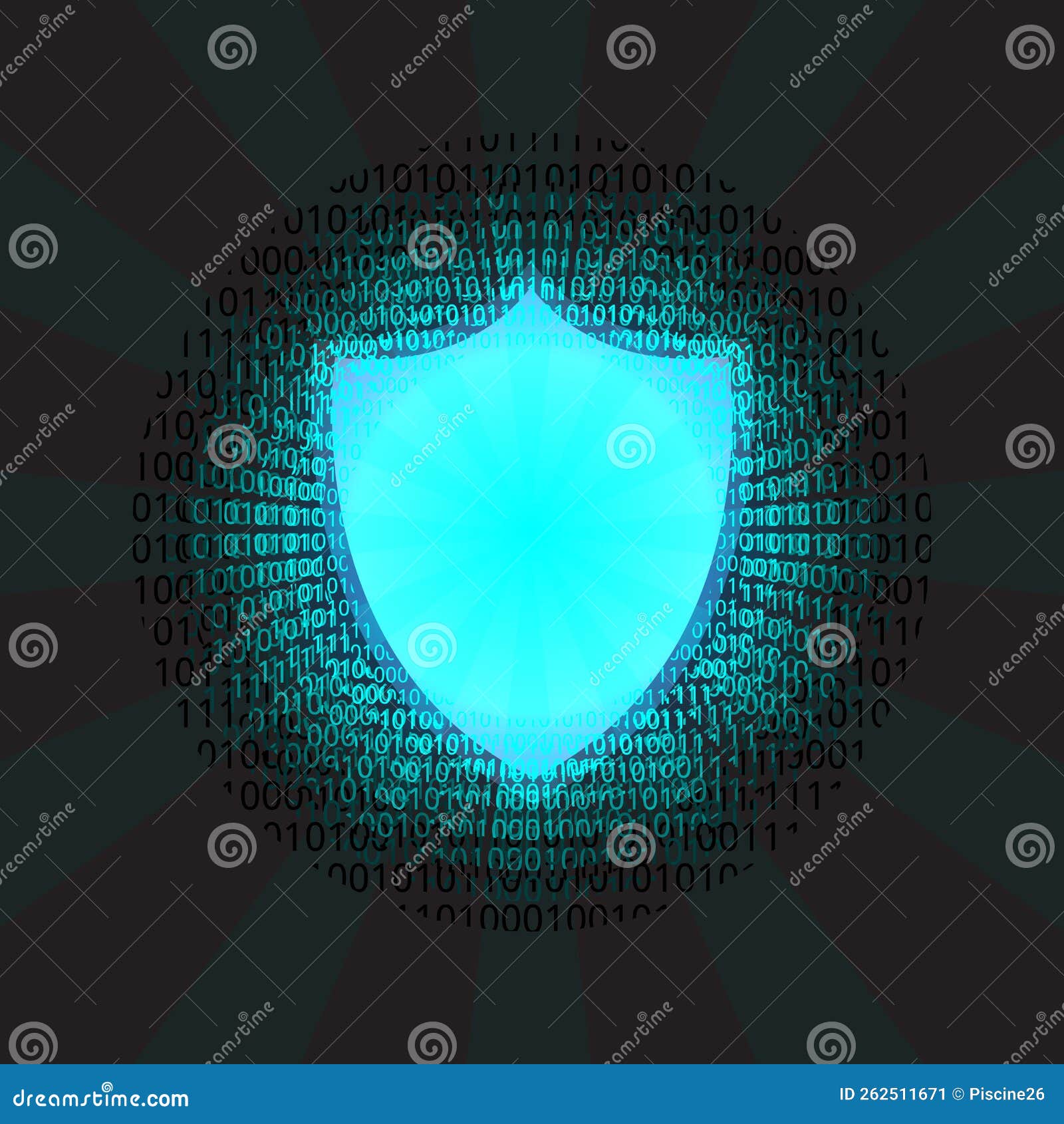 Blue Network Light Code of Circle with Code Abstract Technology ...