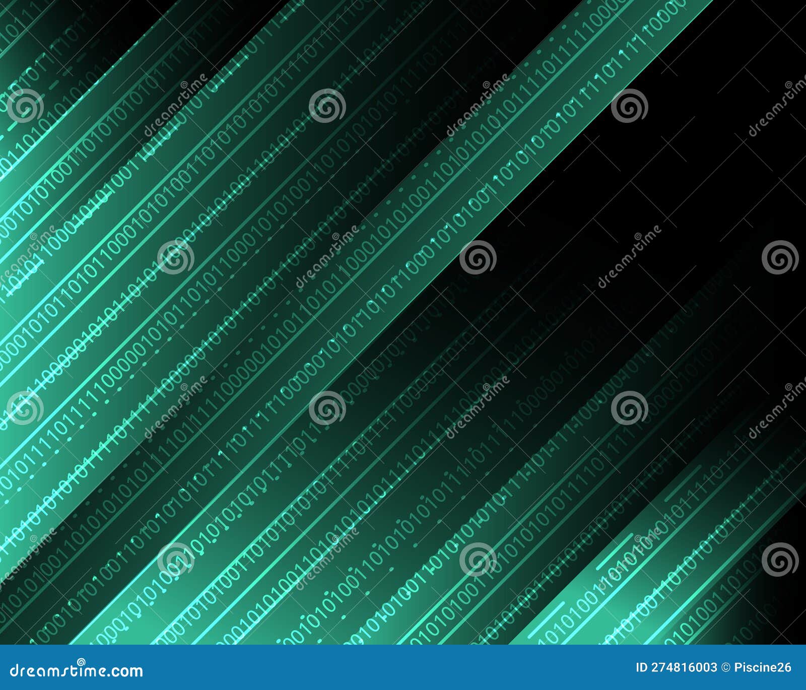 Blue Network Light Code of Circle with Code Abstract Technology ...