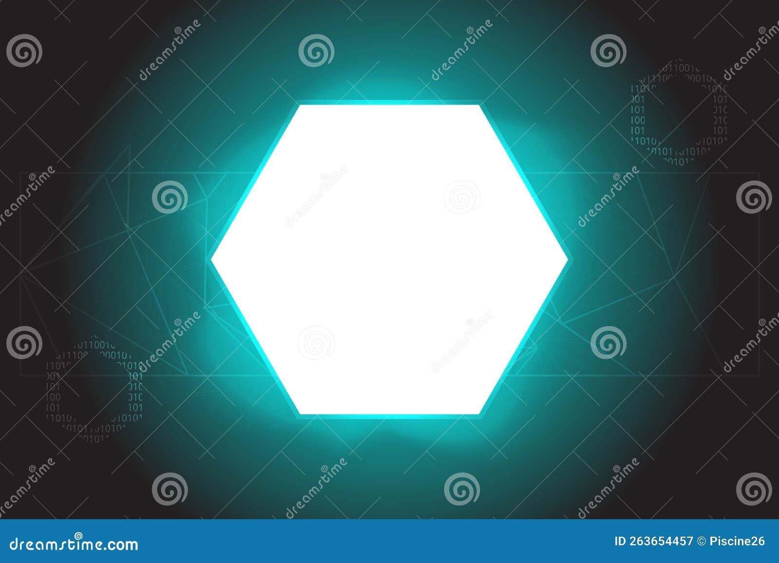 Blue Network Light Code of Hexagon with Code Abstract Technology ...