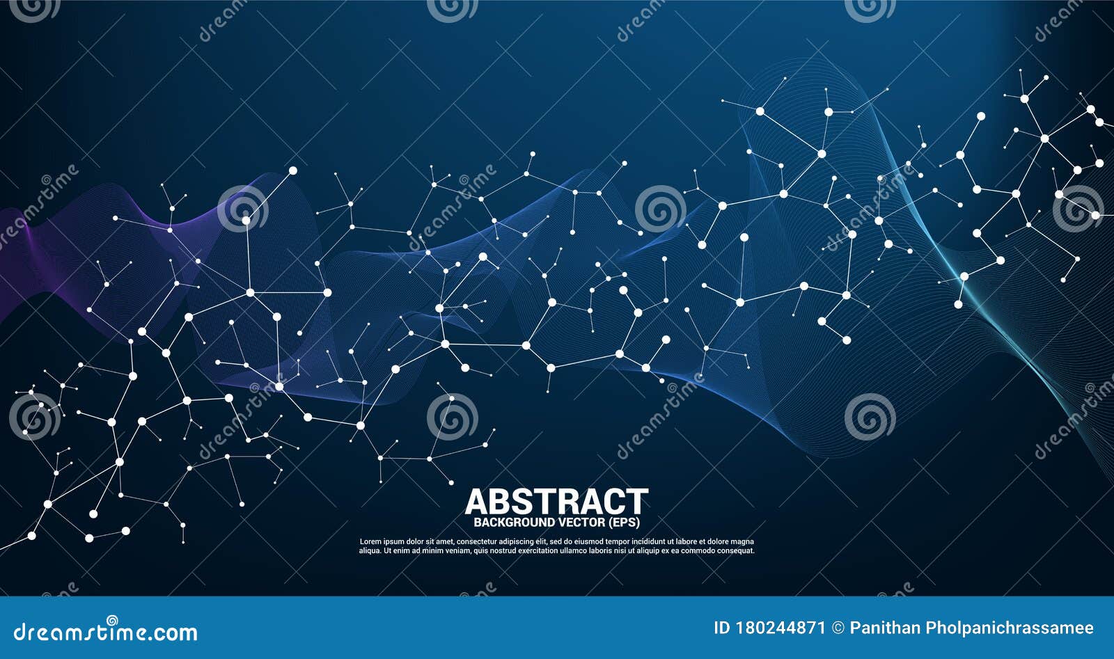 Blue Network Line Connecting Dot Molecule Background. Stock ...