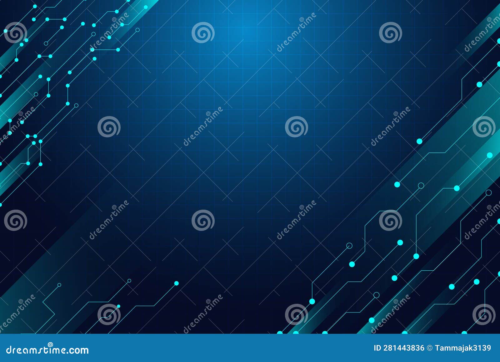 Dark Blue with Network Communication Element, Blue Print Concept. Stock ...