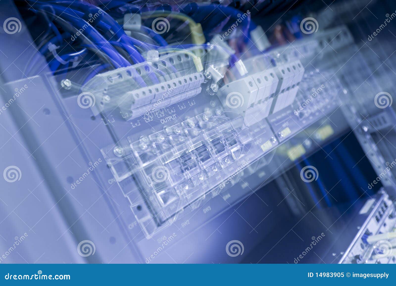 Blue Network Switch with Zoom Blur Stock Image - Image of network, blue ...