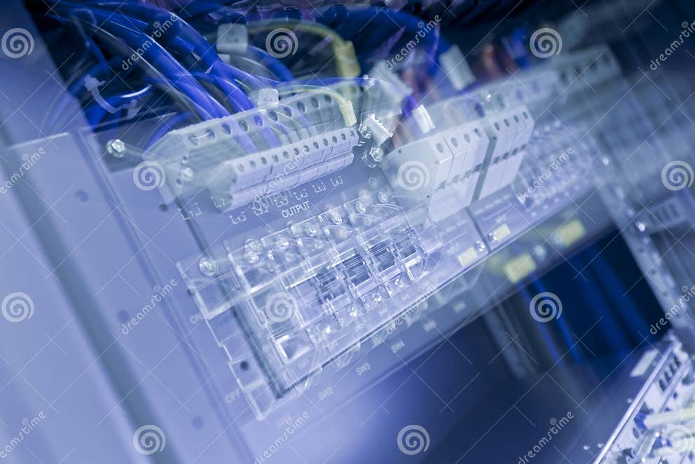 Blue Network Switch with Zoom Blur Stock Image - Image of network, blue ...