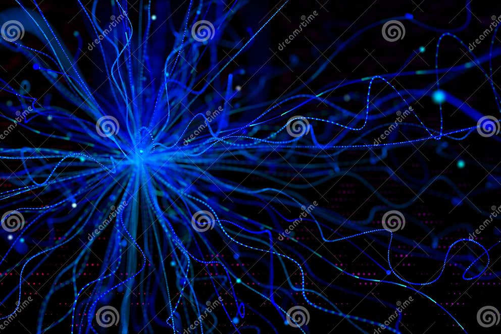 Blue neuron background stock illustration. Illustration of generated ...