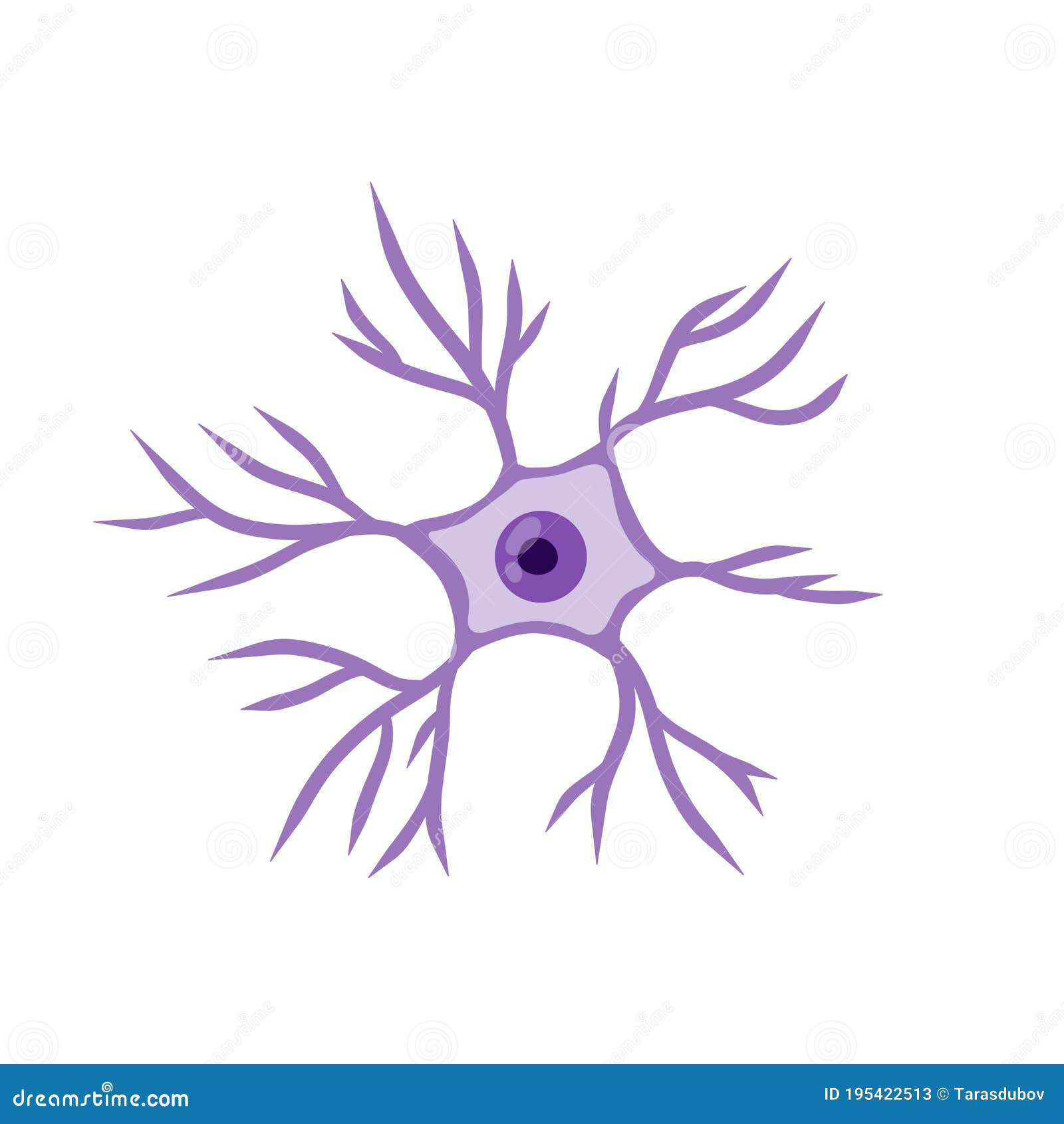 Blue Neuron Cell. Brain Activity And Dendrites. Membrane And The ... Blue Neuron Cell. Brain Activity And Dendrites. Membrane And The ...