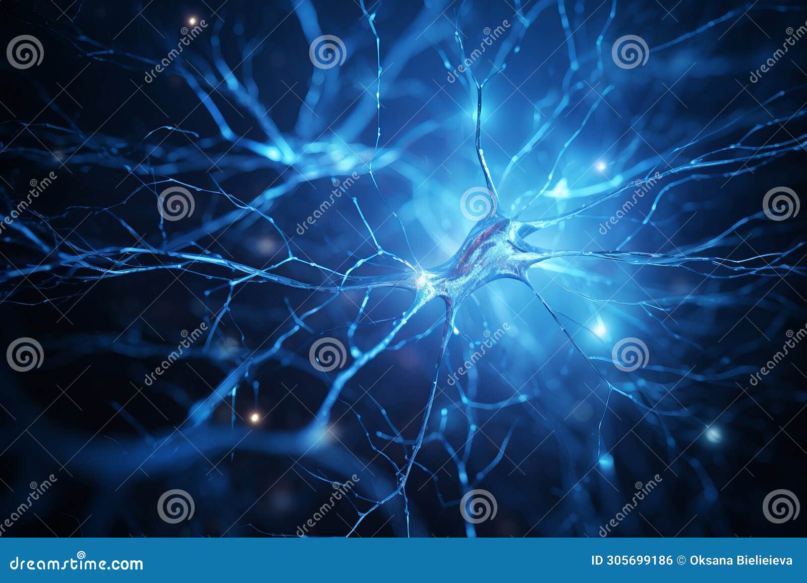 Blue Neuron Microscopy in Laboratory Setting, Scientific Research and ...