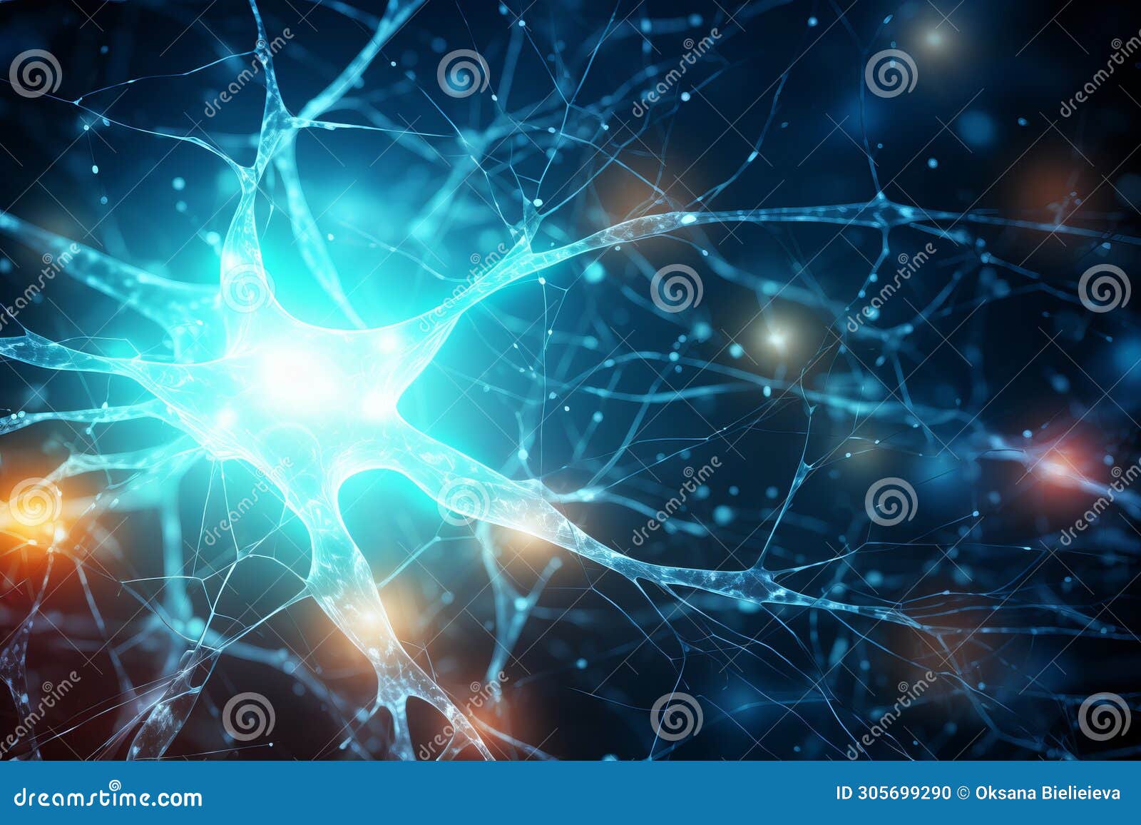 Blue Neuron Under High-resolution Laboratory Microscope for Cutting ...