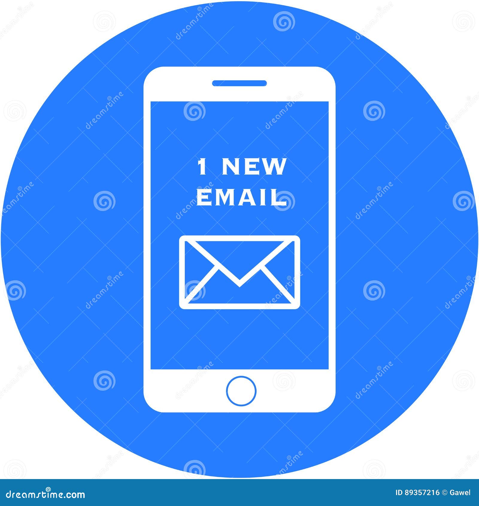 Blue New Email Design in a Flat Round Button Stock Illustration ...