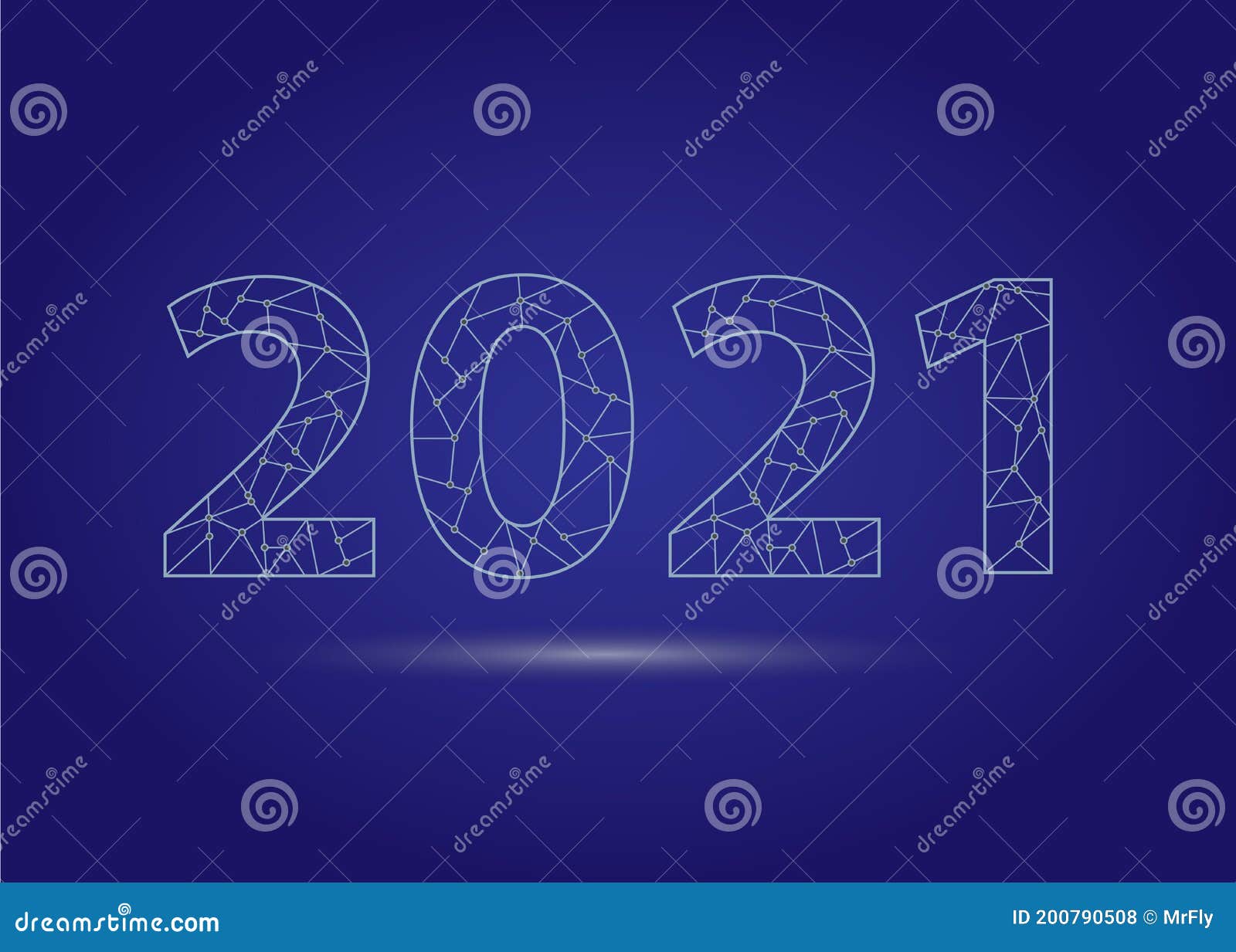 Blue 2021 New Year Numbers, Vector Illustration Stock Vector ...
