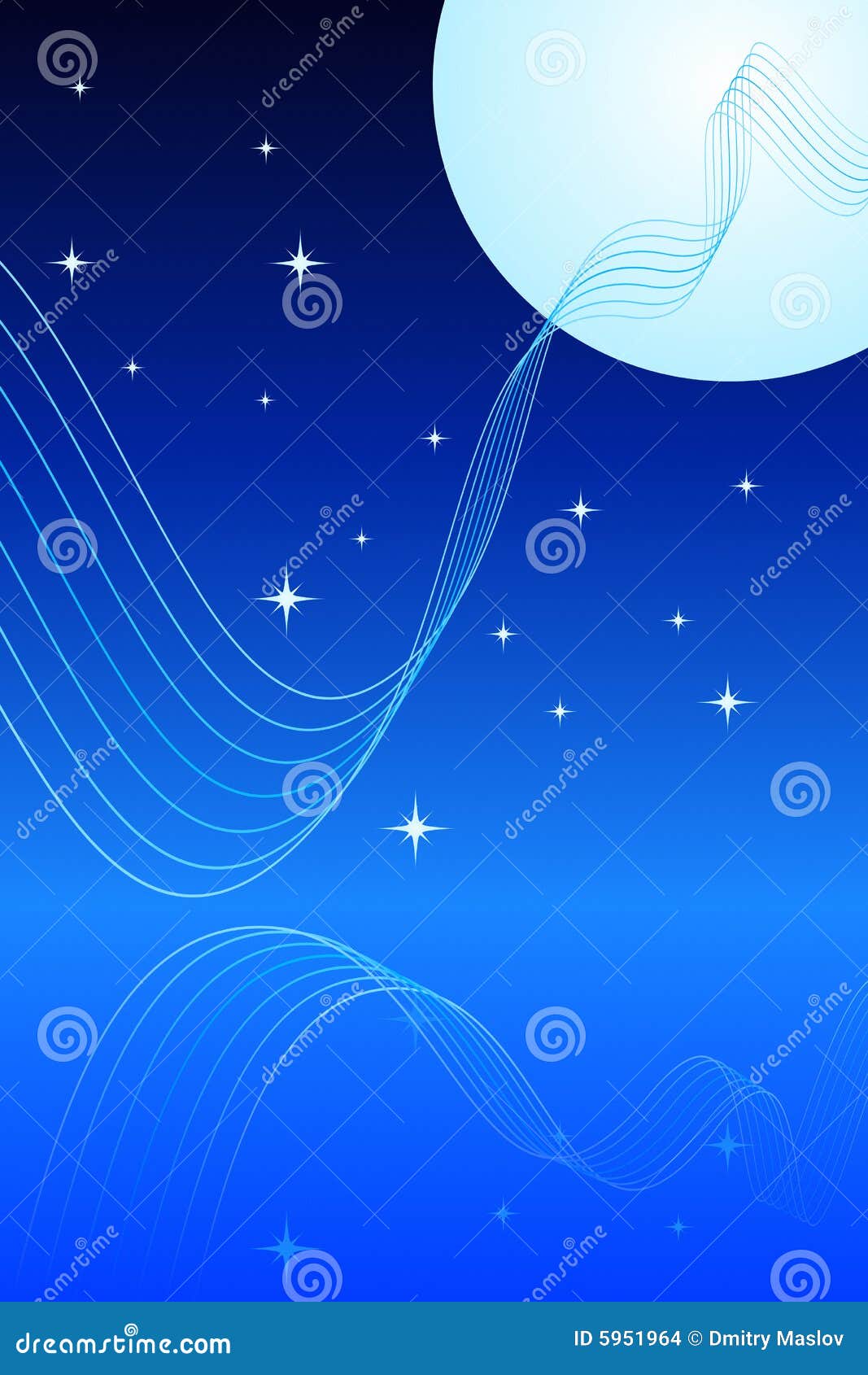Blue Night stock vector. Illustration of constellation - 5951964