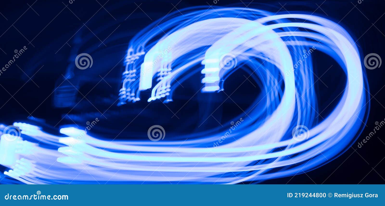 Blue Night Lights on Black Background Stock Illustration - Illustration ...