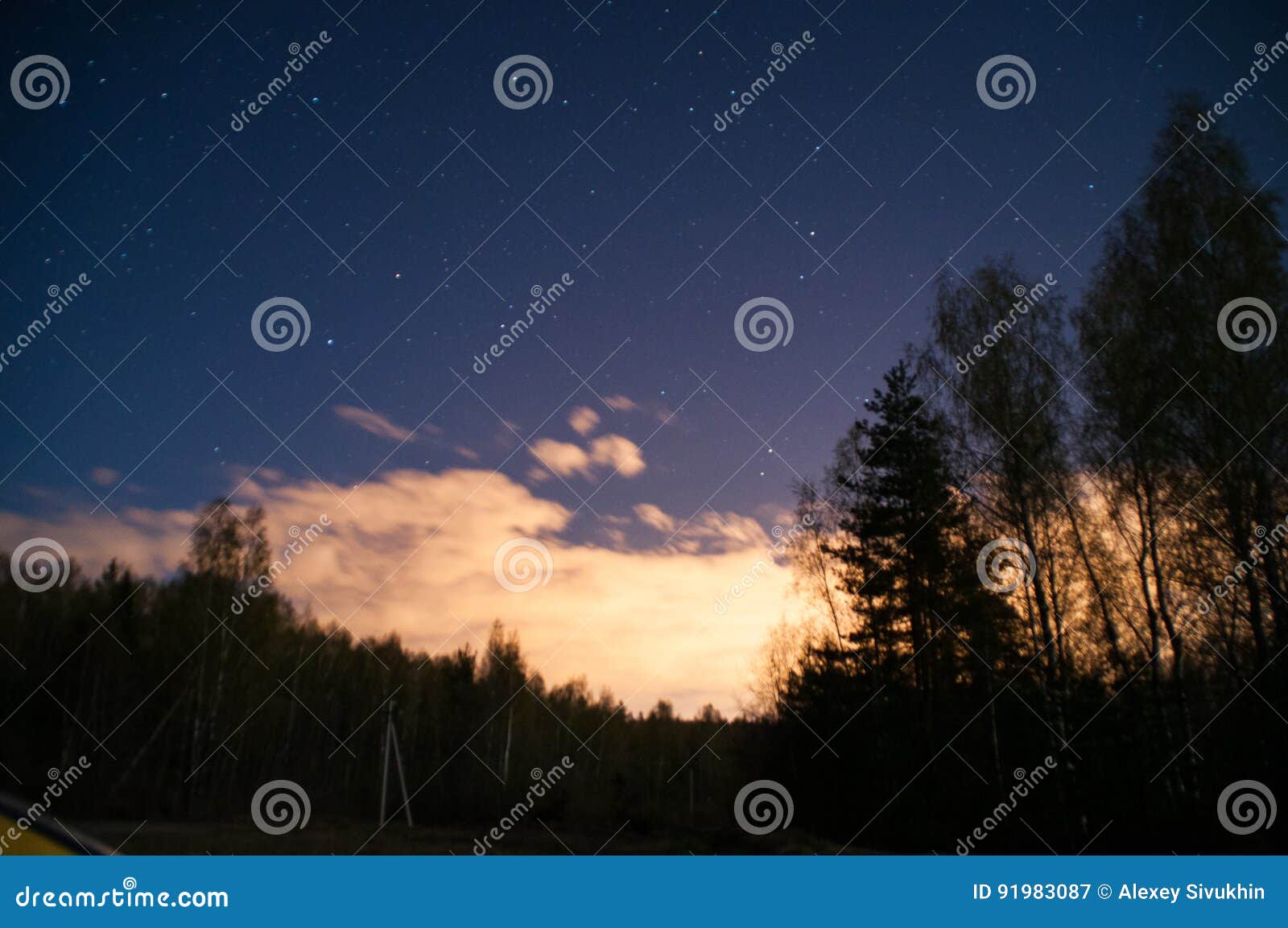 Blue Night with Moon Under Clouds Stock Image - Image of eclipse ...