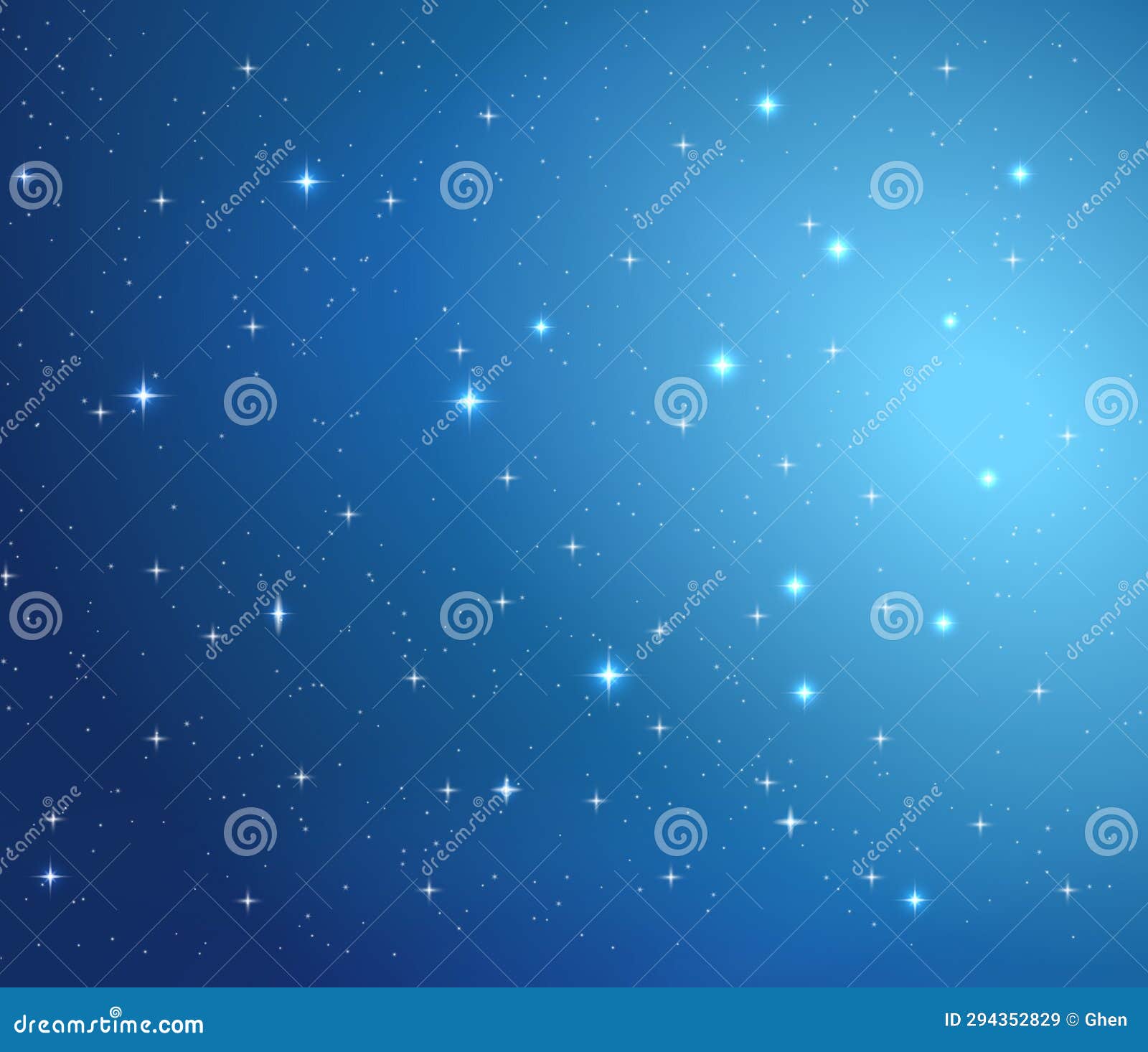 A Blue Night Sky with Stars Horizontal Background. Vector Stock Vector ...