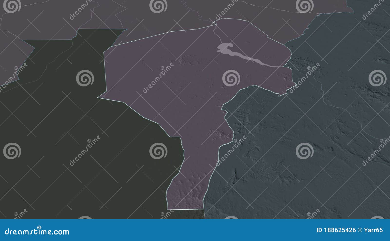 Blue Nile, Sudan - Outlined. Administrative Stock Illustration ...