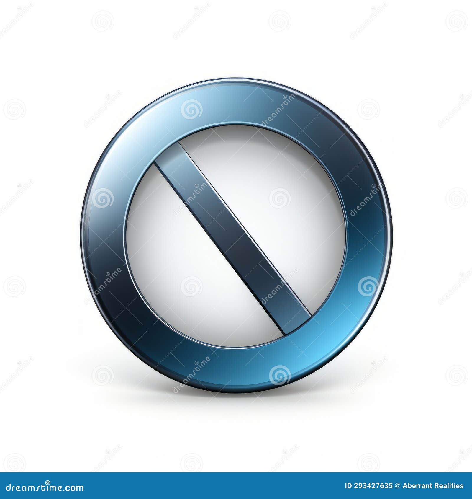A Blue No Entry Sign on a White Background Stock Illustration ...