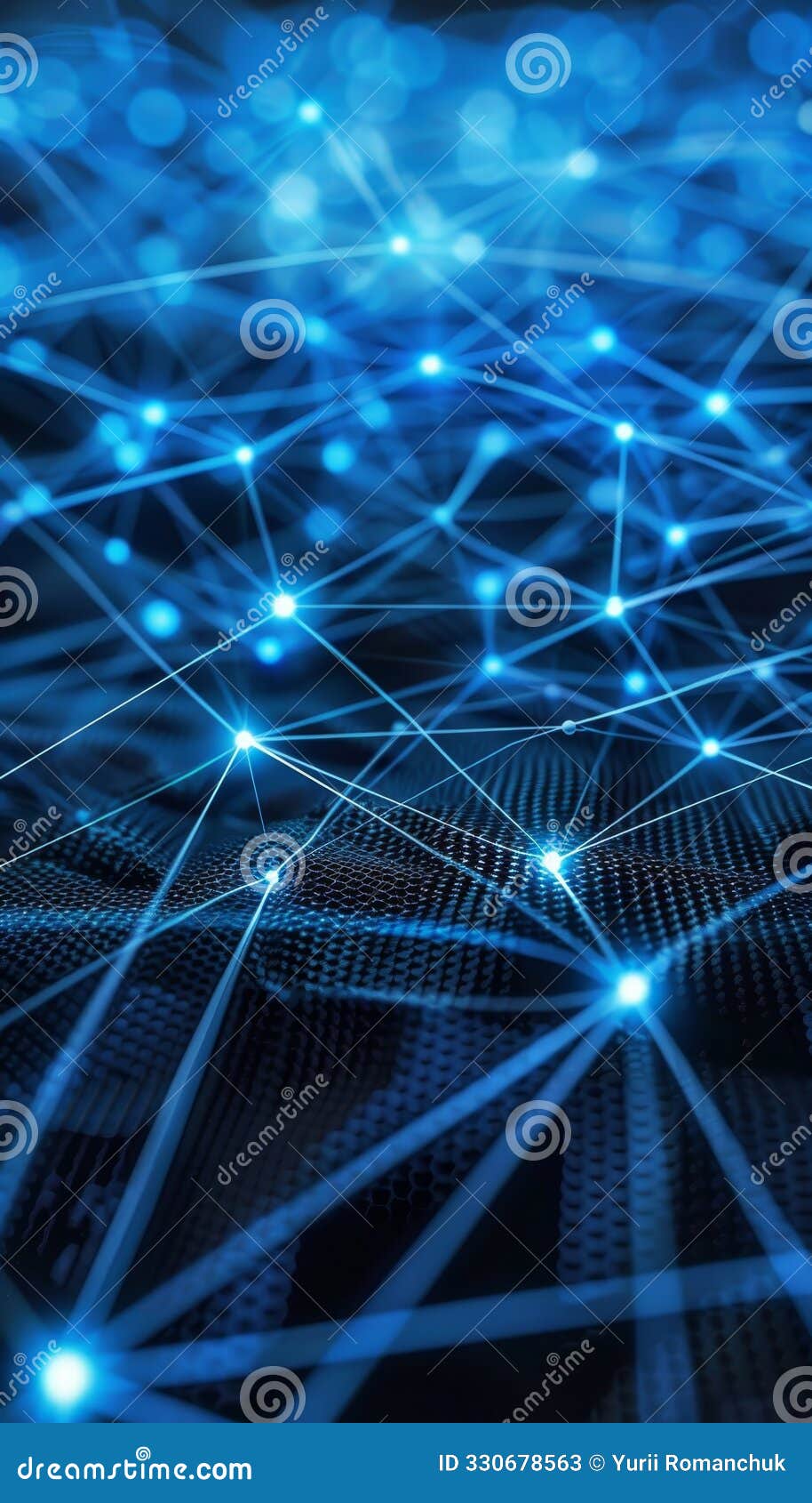 Blue Node Web Displaying Data Flow in Network Integration for Enhanced ...