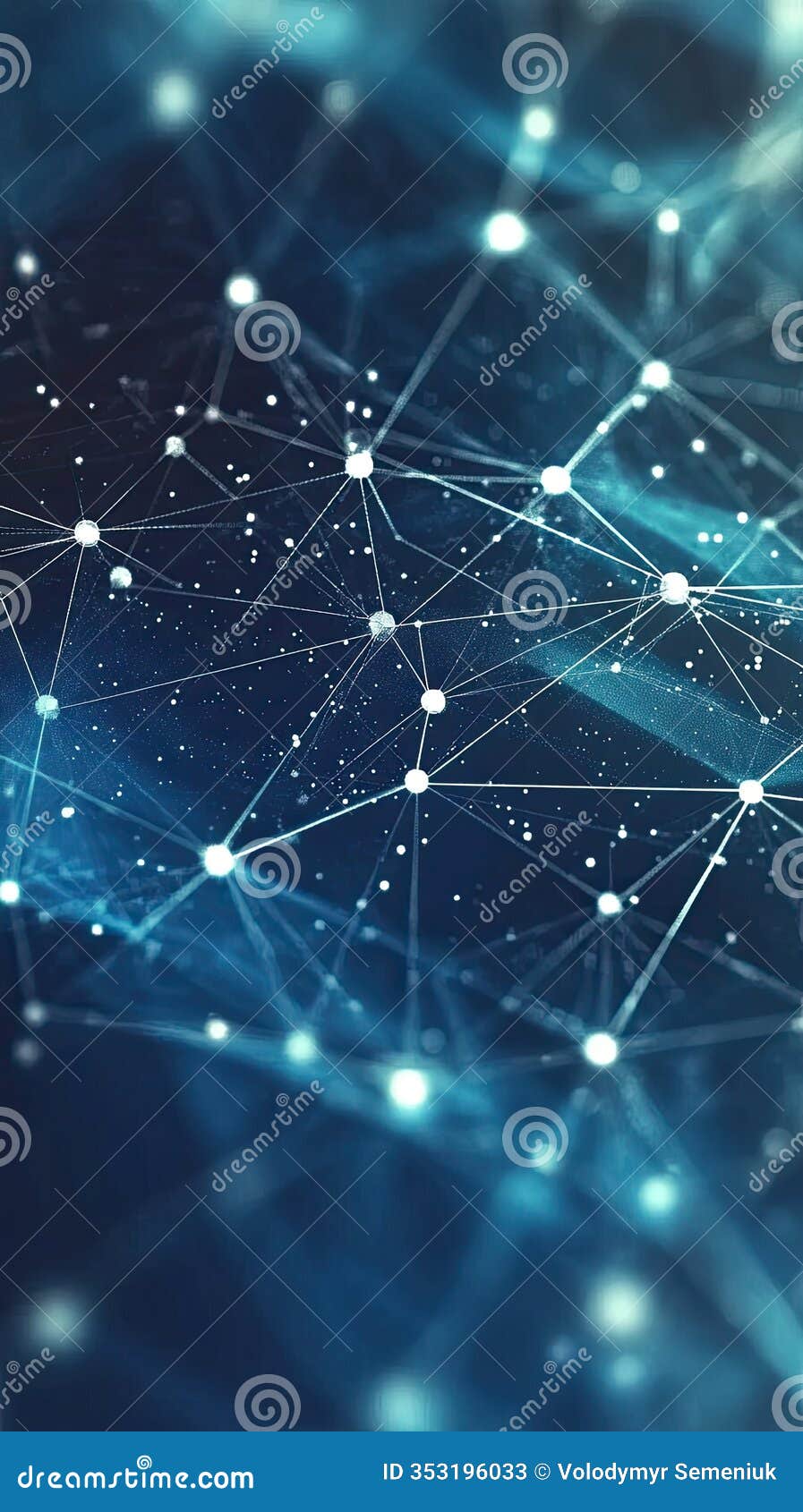 Blue Nodes Form a Sleek Network on a Dark Gradient Background for a ...