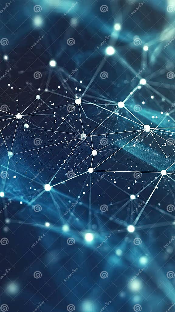 Blue Nodes Form a Sleek Network on a Dark Gradient Background for a ...