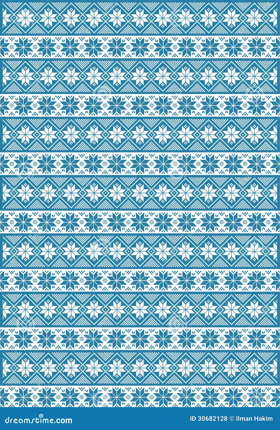 Blue Nordic Pattern stock vector. Illustration of weaving - 30682128