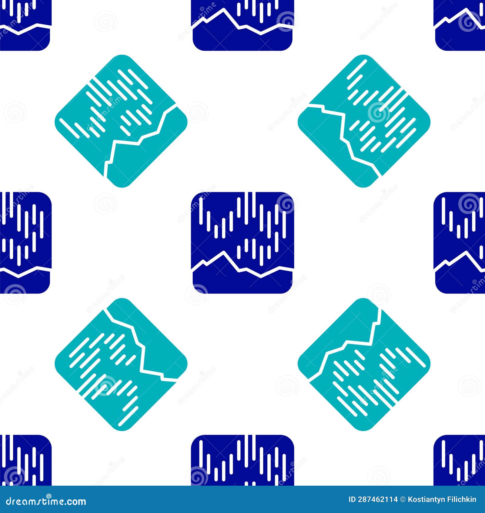 Blue Northern Lights Icon Isolated Seamless Pattern on White Background ...