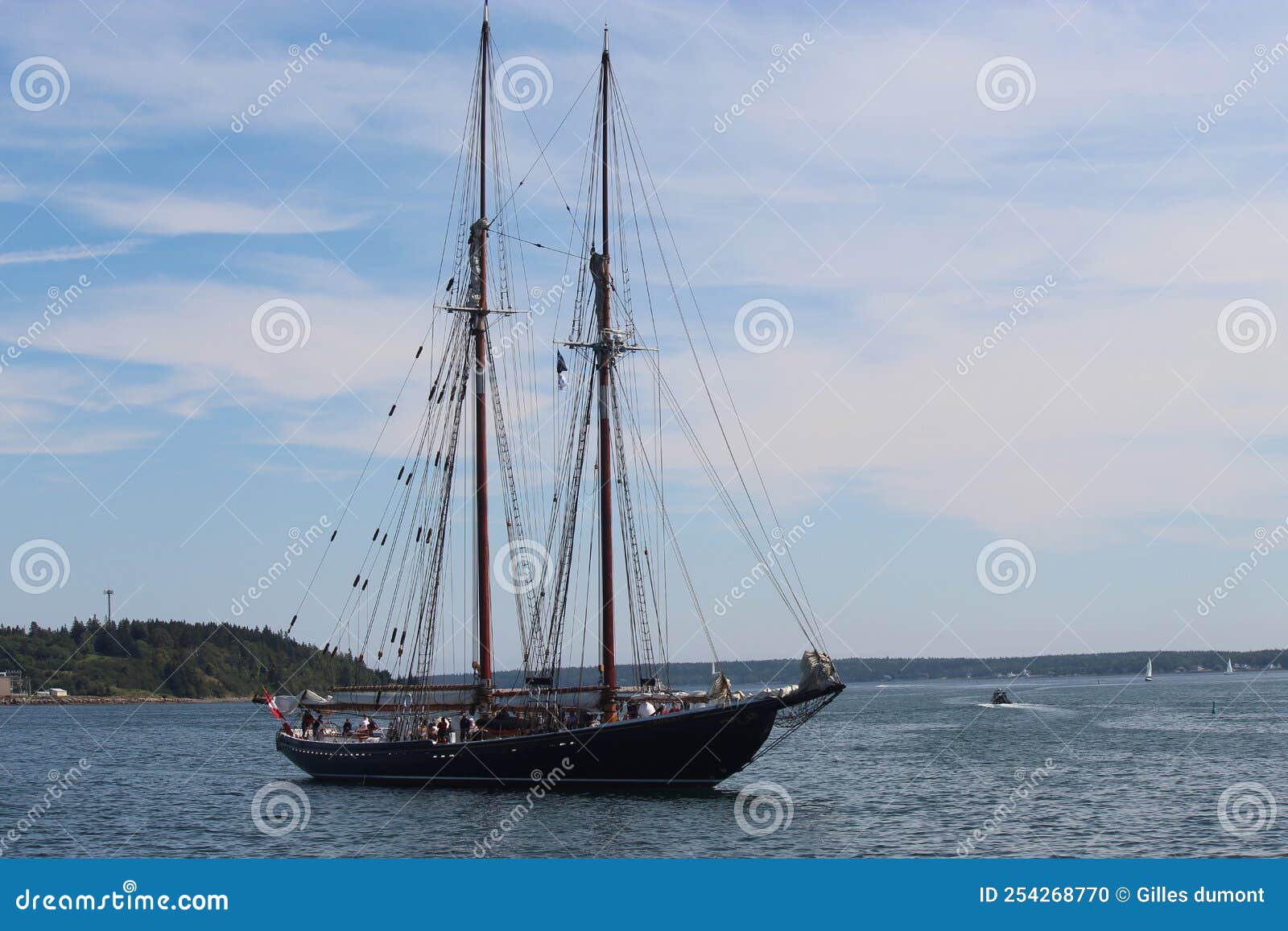 Blue nose boat sailing stock photo. Image of frigate - 254268770