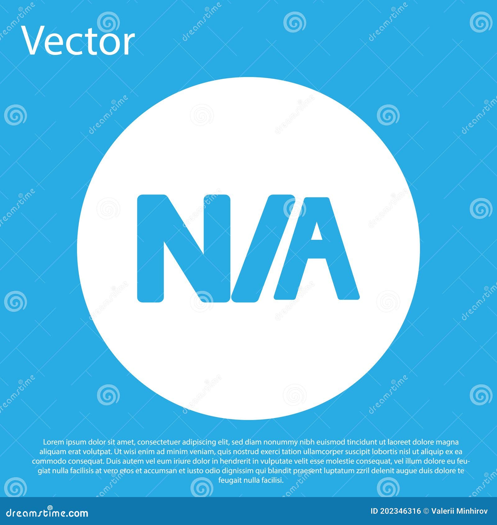 Blue Not Applicable Icon Isolated on Blue Background. White Circle ...