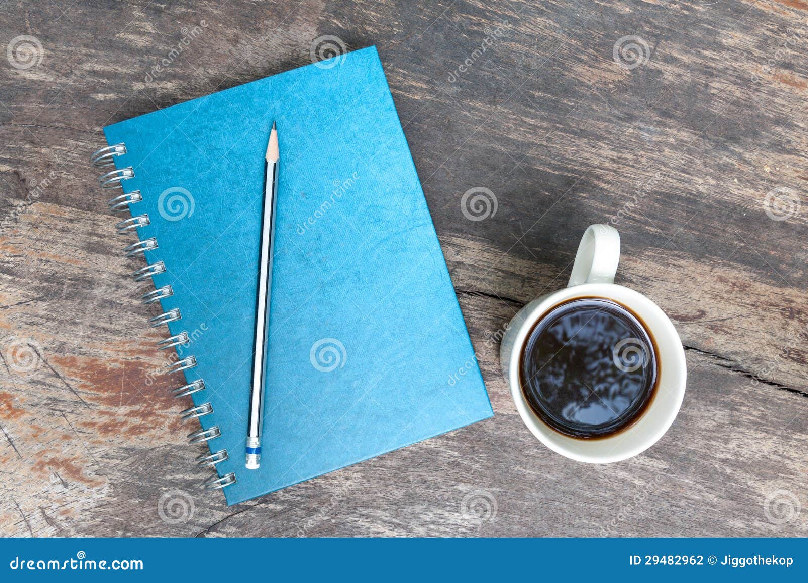 Blue Note Book with Coffee Cup Stock Photo - Image of dairy, memo: 29482962